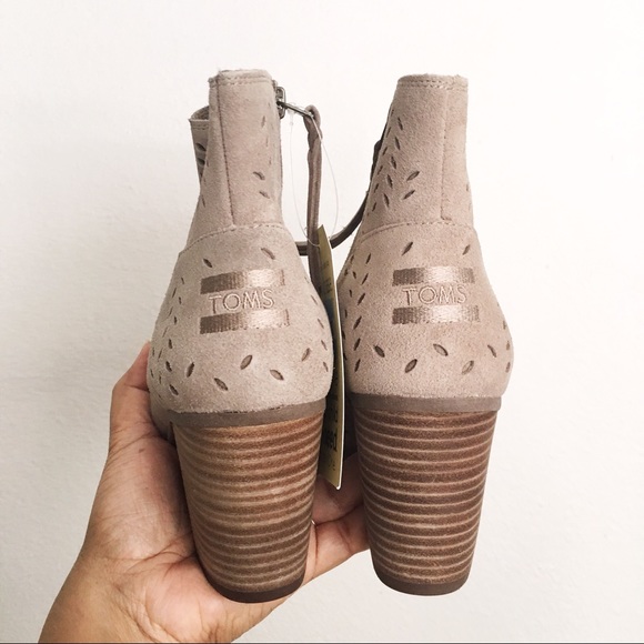 Toms | Shoes | Toms Majorca Peep Toe Desert Taupe Suede Bootie | Poshmark